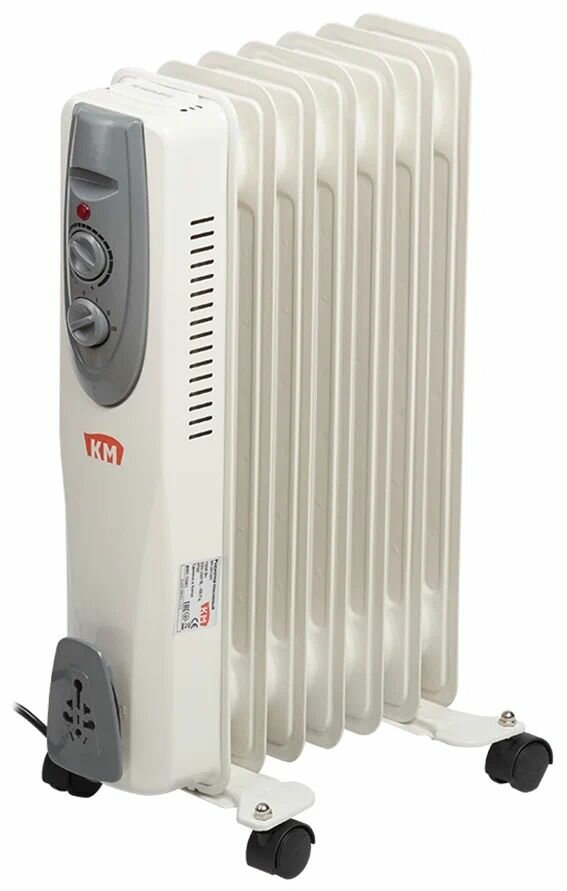 Масляный радиатор КМ OH-071501, 1.5 кВт, 20 м , белый