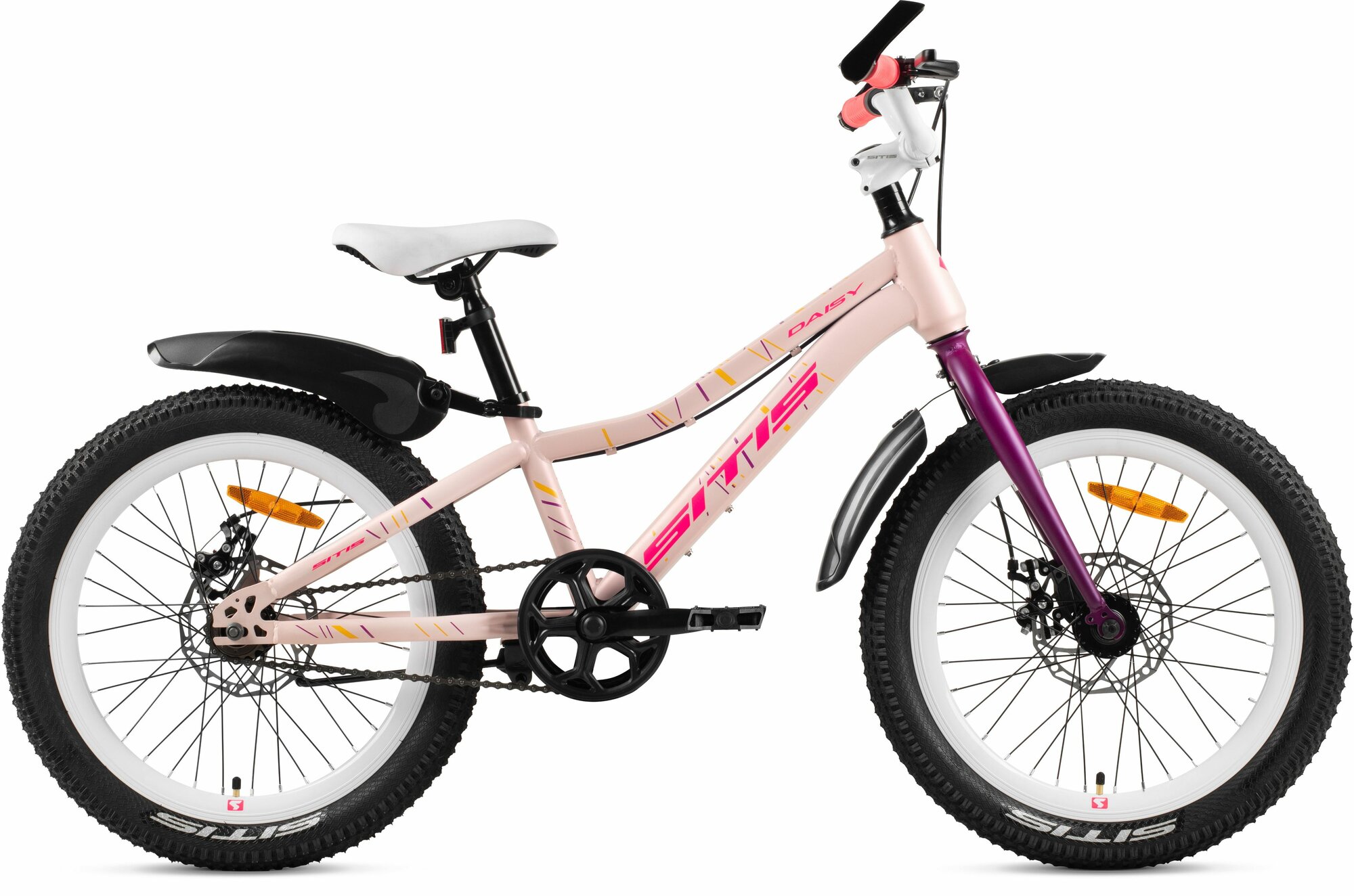 Велосипед горный SITIS DAISY Regid 1SP 20" (2025) Pink-Purple-White, для детей на рост 120-135, стальная рама 10"