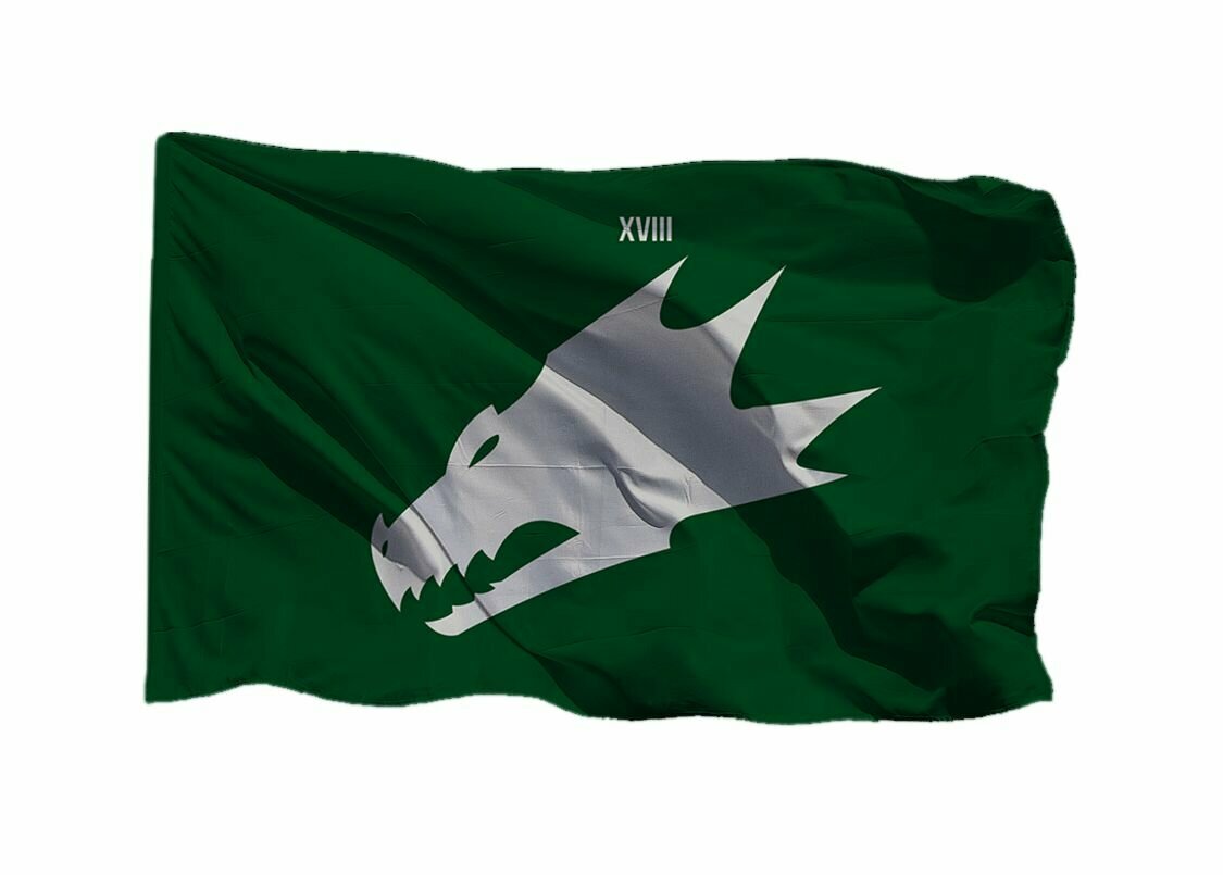 Флаг легиона Саламандры Космодесант Астартес Warhammer 40000, 70х105 см, на сетке для уличного флагштока