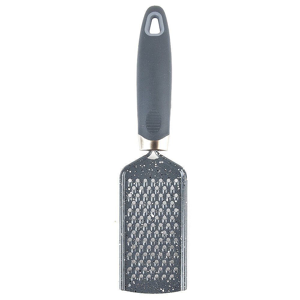 Терка Nouvelle "Гранит", нержавеющая сталь, пластиковая ручка soft-touch, серая