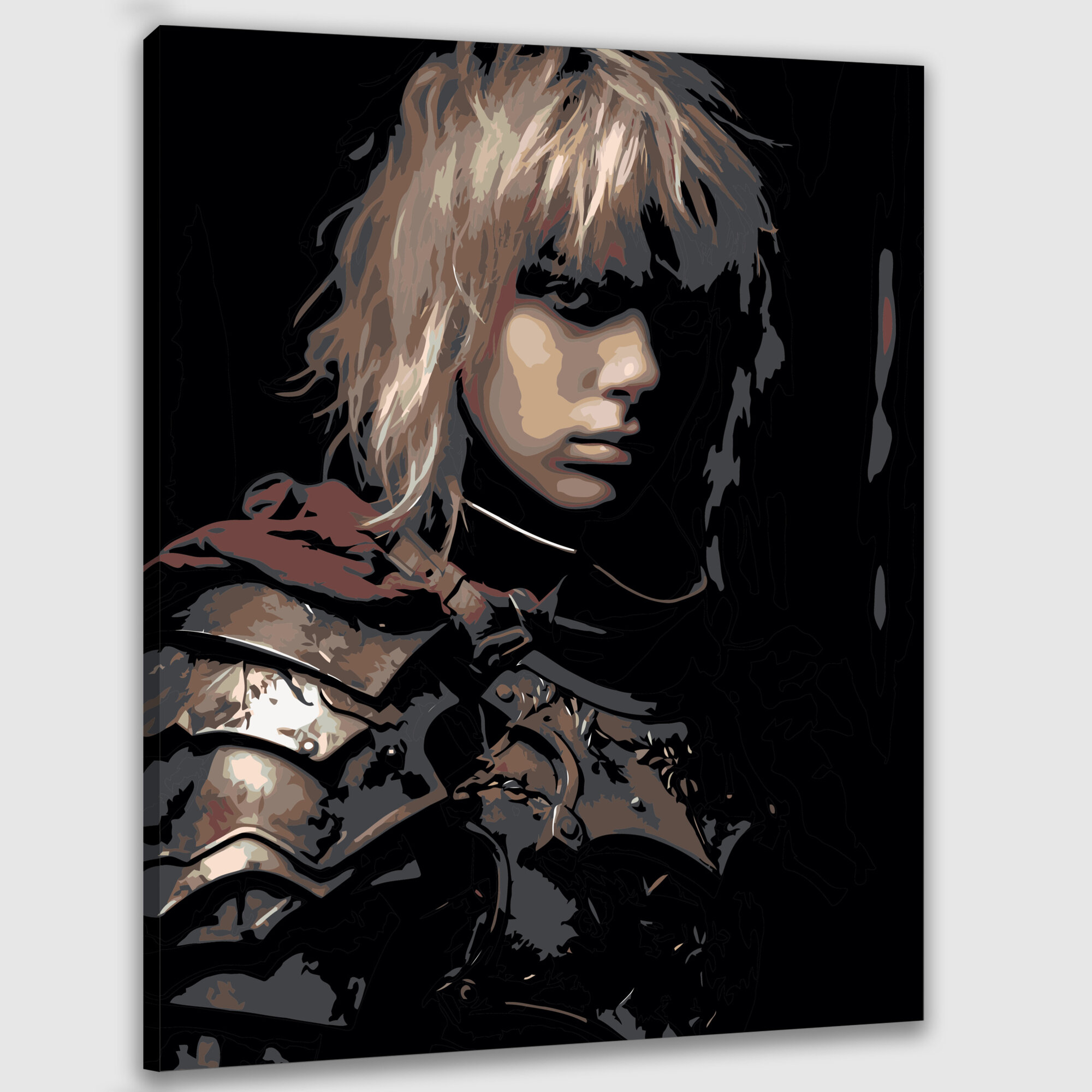 Картина по номерам 40x50 см, косплей, Гатс, Берсерк, фанат, костюм, реквизит, доспехи, меч, страсть, воплощение