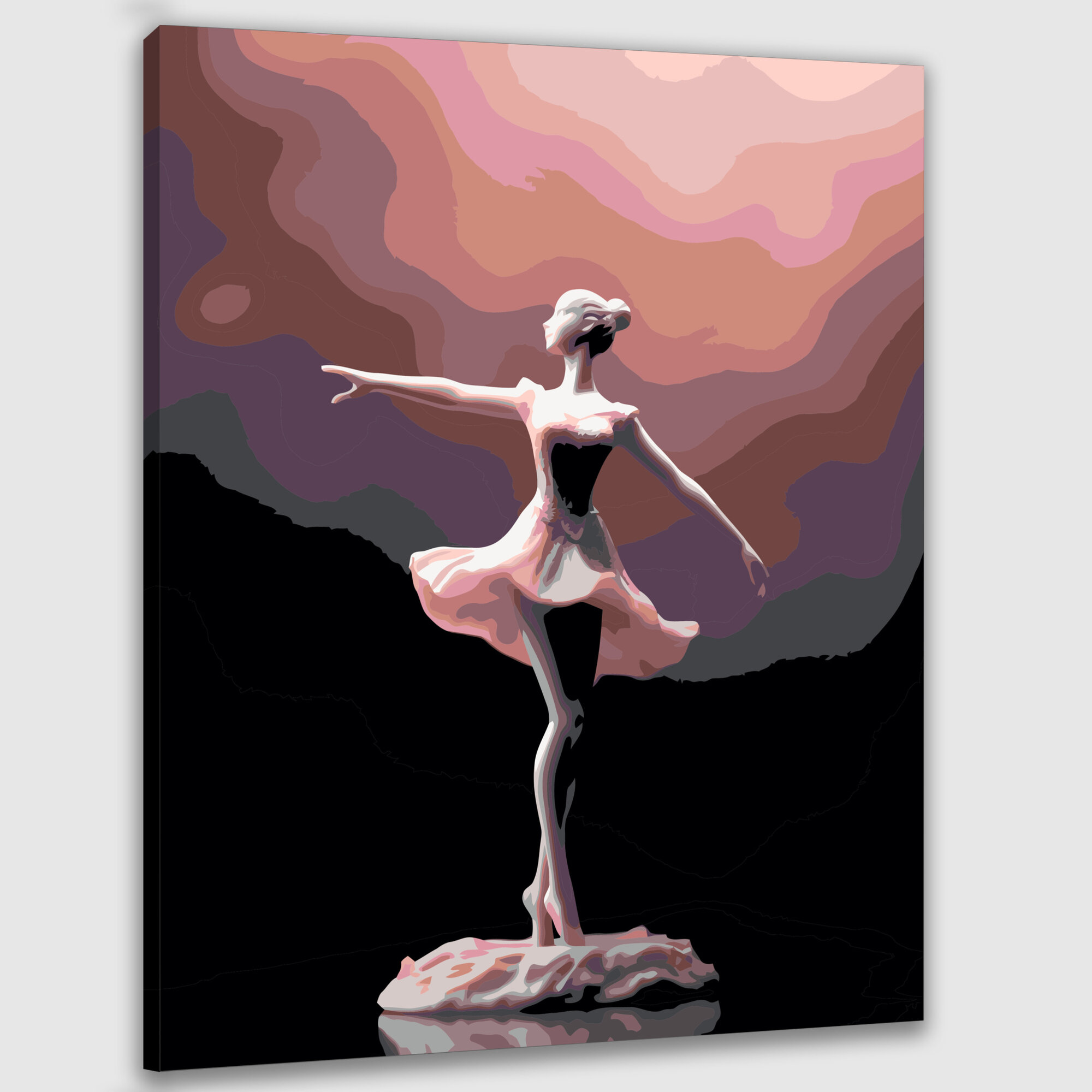 Картина по номерам 40x50 см, балерина, пластиковая фигурка, высокое разрешение, крупный план, скульптурные черты
