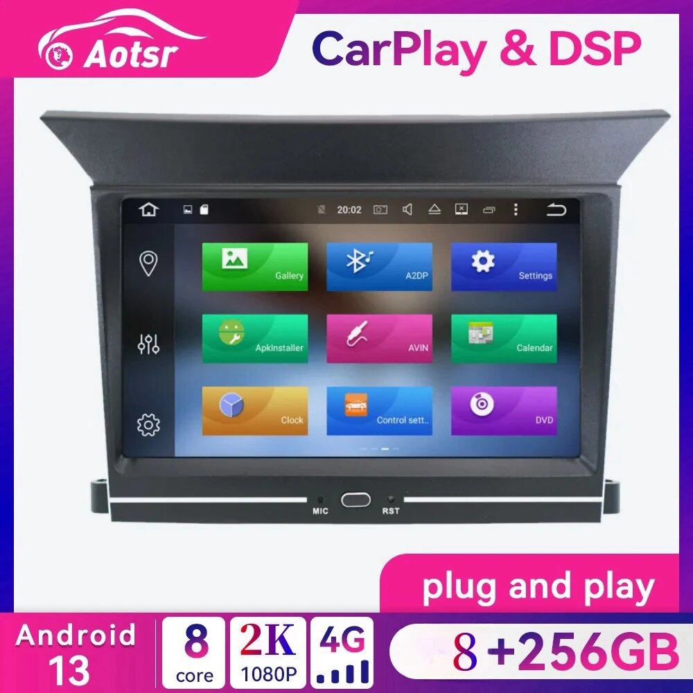 Android 13.0 8 + 256 ГБ CarPlay стерео для Honda Pilot 2009-2015 радио автомобильный мультимедийный плеер GPS-навигация магнитофон головное устройство 8-256GB DSP CarPlay