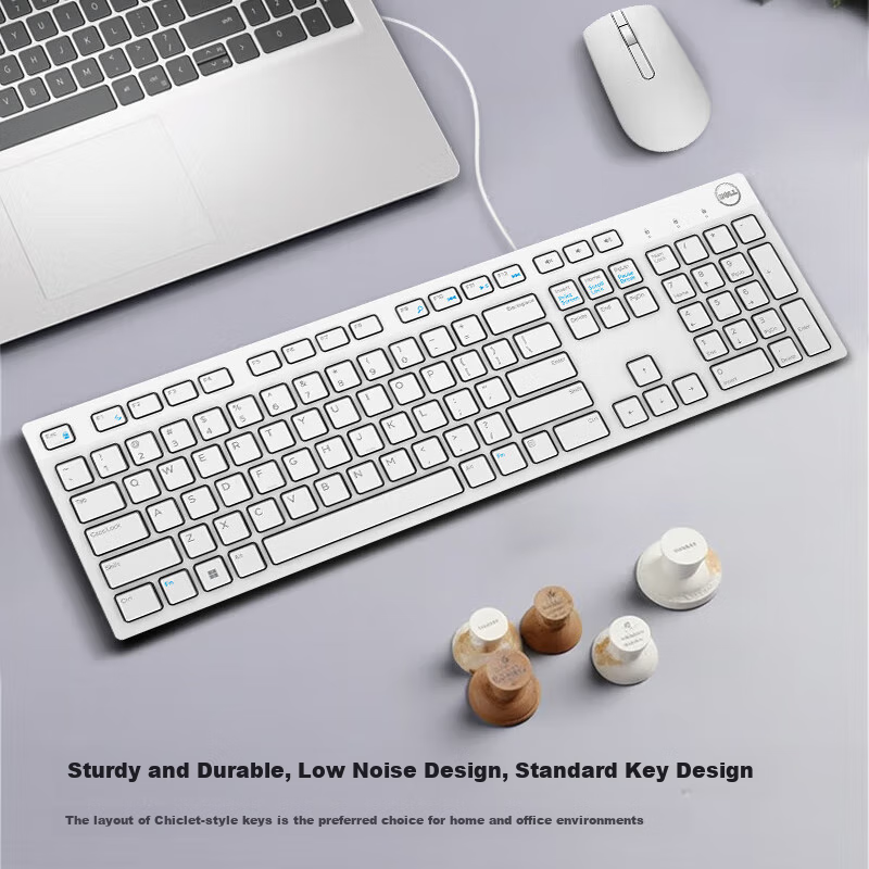 DELL KB216 Проводная офисная клавиатура полного размера с USB-интерфейсом белого цвета Цвет：Белая версия KB216 | 105