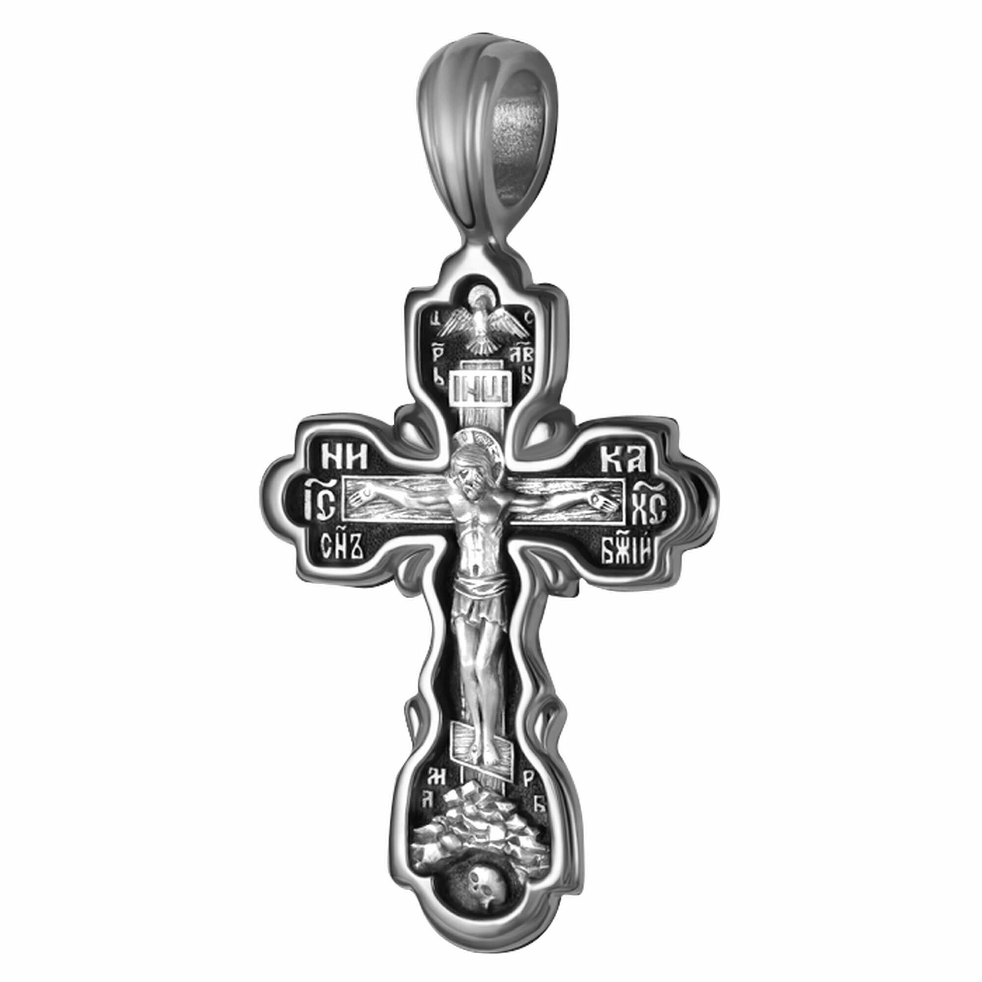 Крестик, серебро, 925 проба, чернение