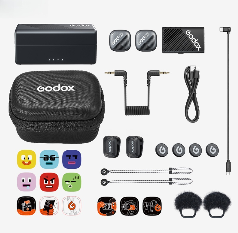 Беспроводная микрофонная система Godox Cube-C, Стандартный комплект Kit 2 черный