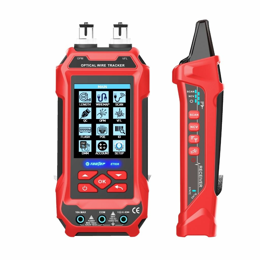 Набор инструментов, ET638 линейный искатель оптической мощности красный световой мультиметр измерение длины сетевого кабеля, 1 комплект