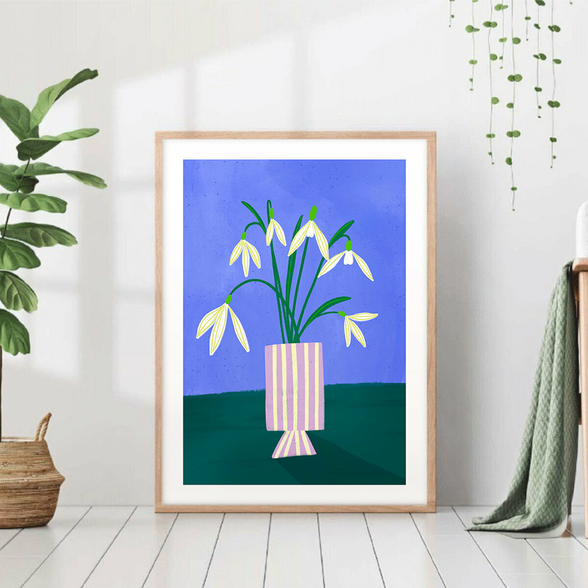 Постер "Подснежники" без рамы 50x70 см на стену для интерьера