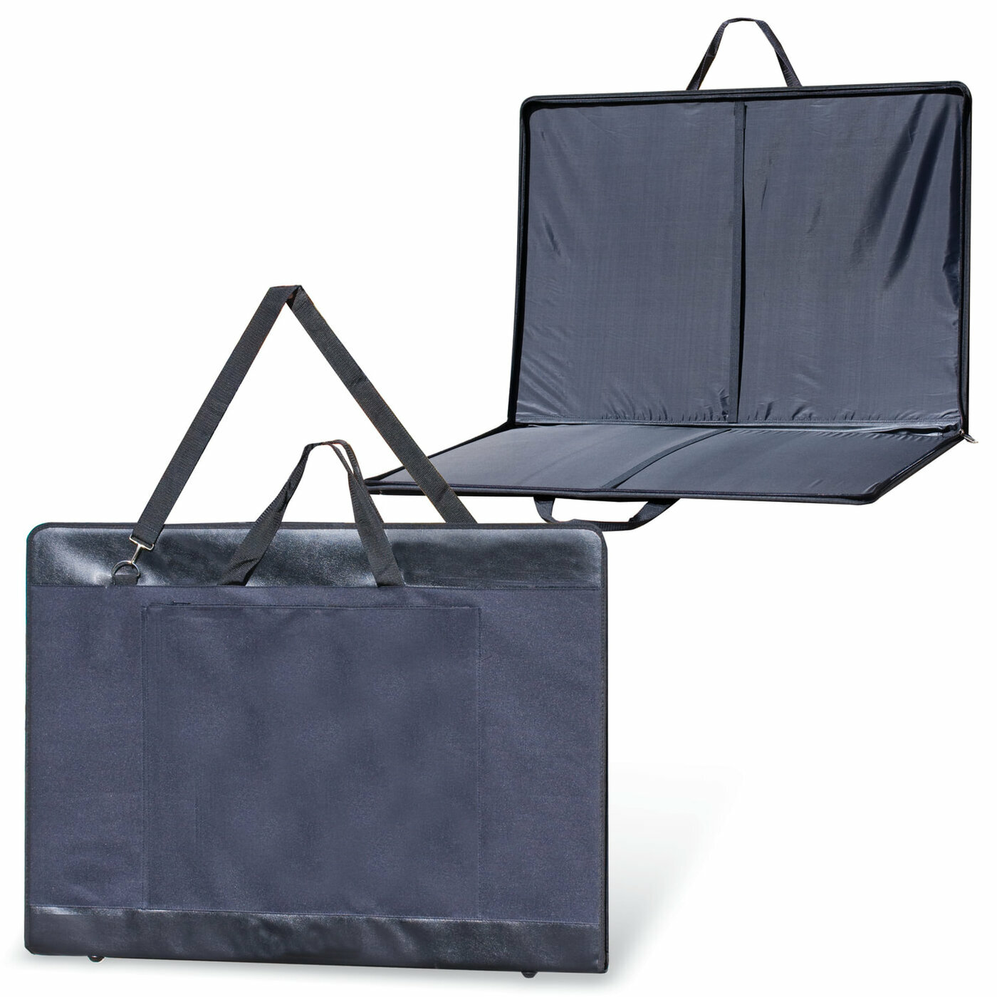 Папка для рисунков и чертежей Алекс А1, 920х660 мм, "Пленер-1", с ручками, кожзам-ткань, черная (674/1)