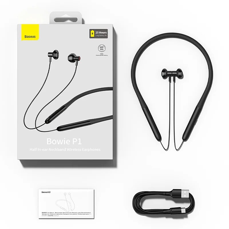 Беспроводные наушники Baseus P1 с шейным ремешком
