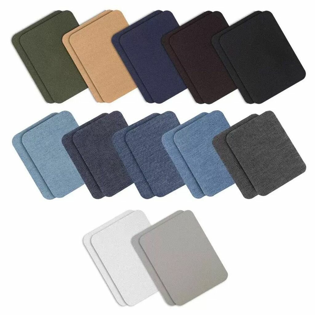 Набор 20/24 шт термозаплаток для джинсов, самоклеящиеся и утюжные заплатки для ремонта джинсовых курток и сумок, тканевые заплатки 12.5x9.5 см для быстрого латания
