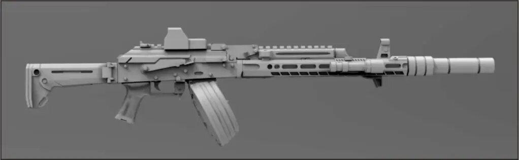 Аксессуары для оружия AK Ba Ye Studio 1/18 B4, black Unpainted