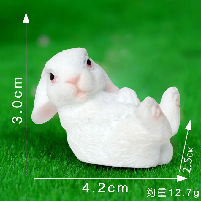Миниатюрная статуэтка кролика, White Hare, цвет 03 white