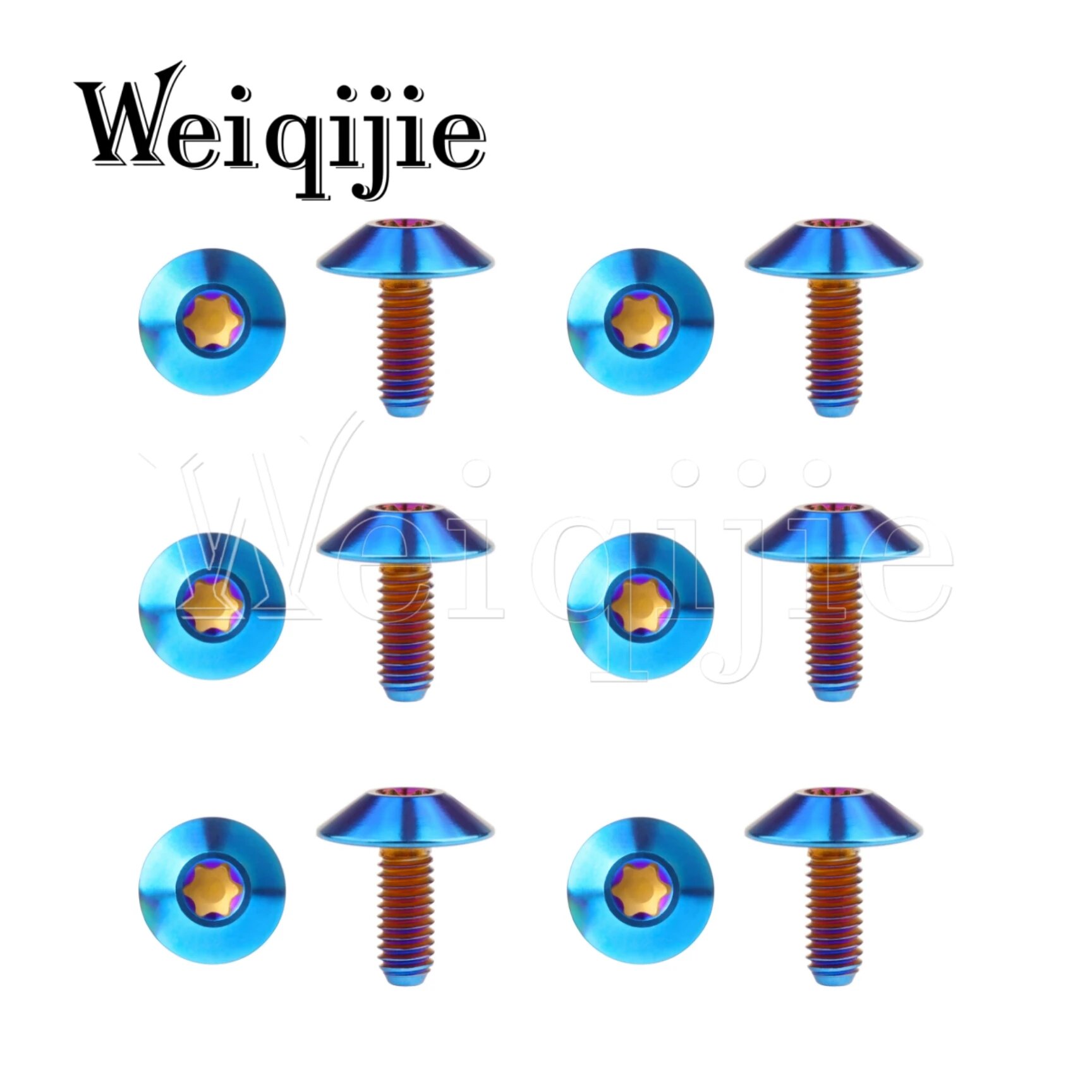 Титановый болт Weiqijie M6x20 Burn Blue Torx