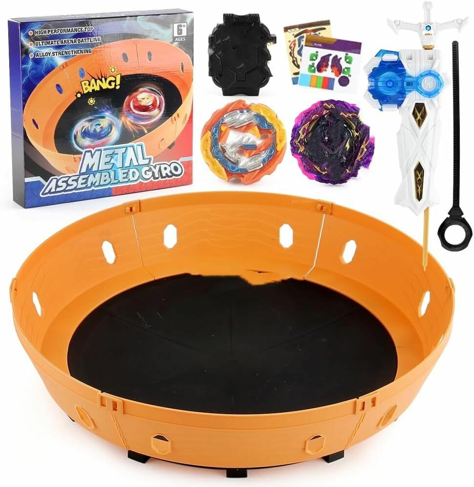 Боевая арена и набор для бейблэйда, боевая игра, 2 новейшие игрушки для бейблэйда и 2 пусковые установки-3