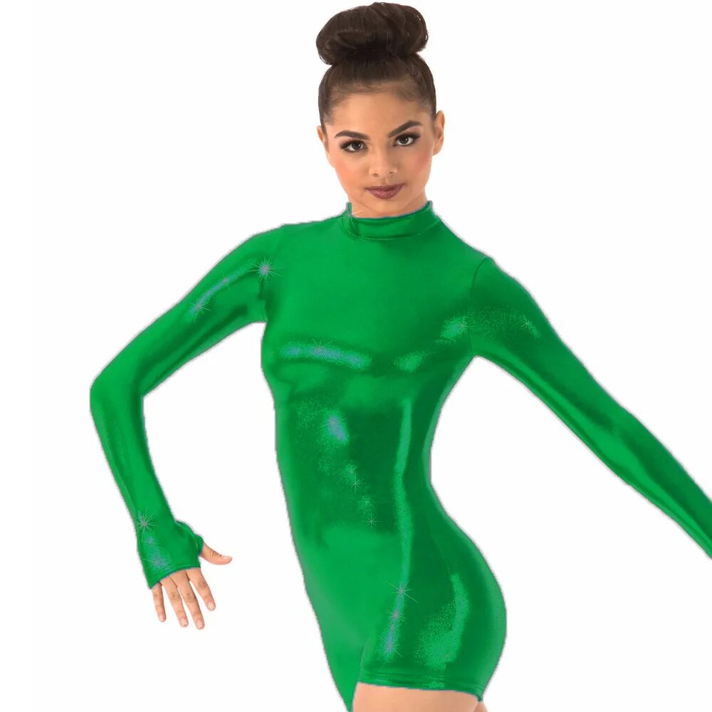 OVIGILY Женский блестящий бикетард красный Изумрудный, S, green