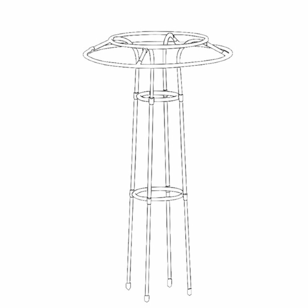 Подставка для цветов с зонтиком и розой-белая-105 см