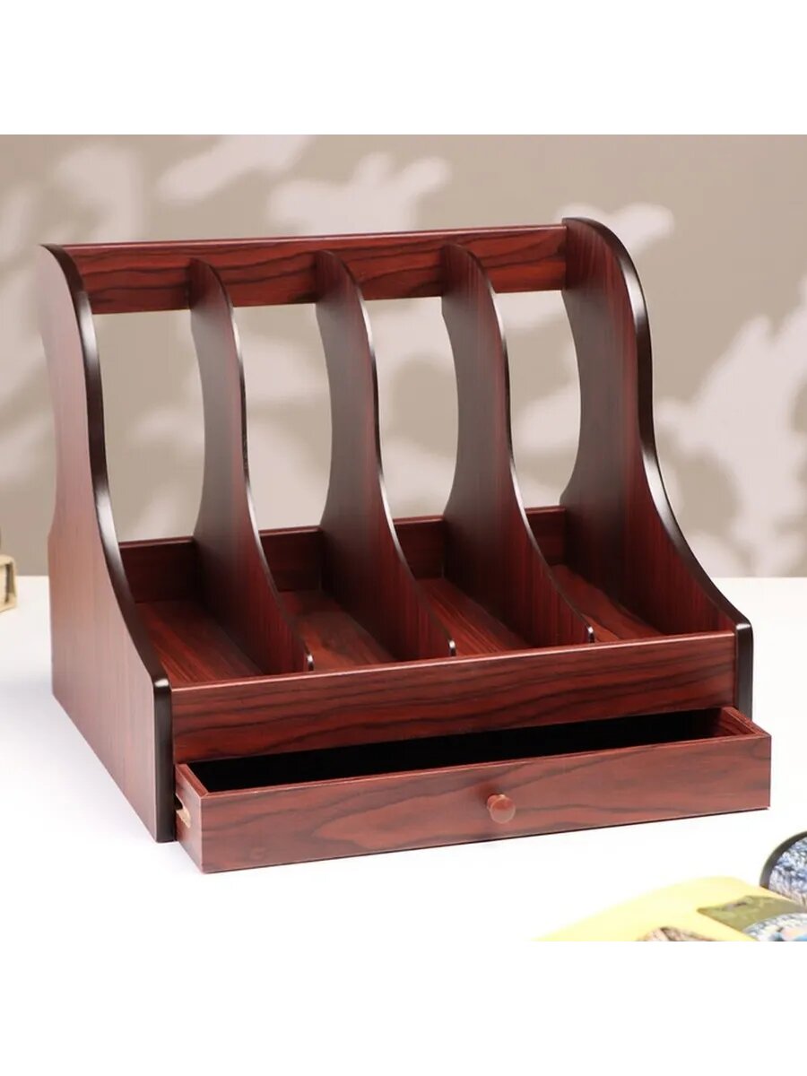 Вертикальный деревянный органайзер на 4 секции