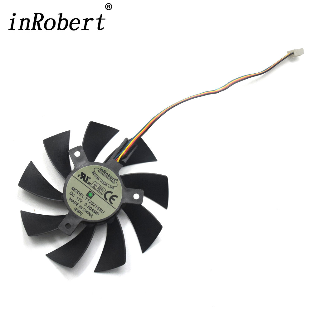 Новый 85mm T129215SU Вентилятор охлаждения Replace For ASUS MSI Gigabyte P106 GTX 1060 960 RX 480 460 570 580 R9 290X Video Card Cooler Вентилятор