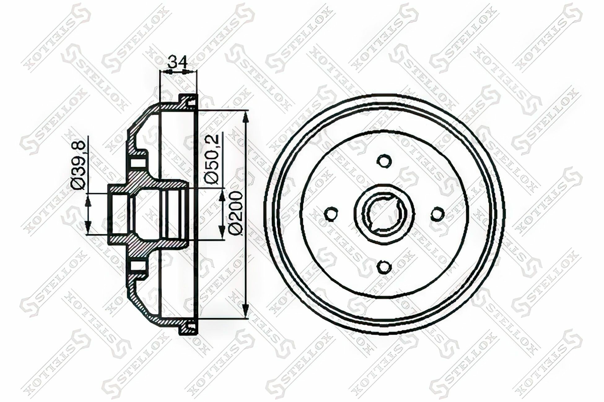 Барабан тормозной задний для Опель Корса A, TR, B, D, Тигра 6025-3611-SX STELLOX