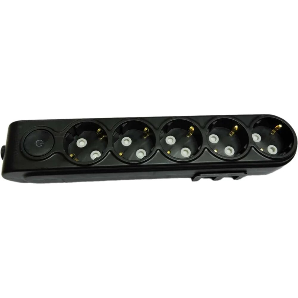 MAKEL Колодка нового поколения 5 гнезд с защитой от детей с/з и выкл. черная N5310100