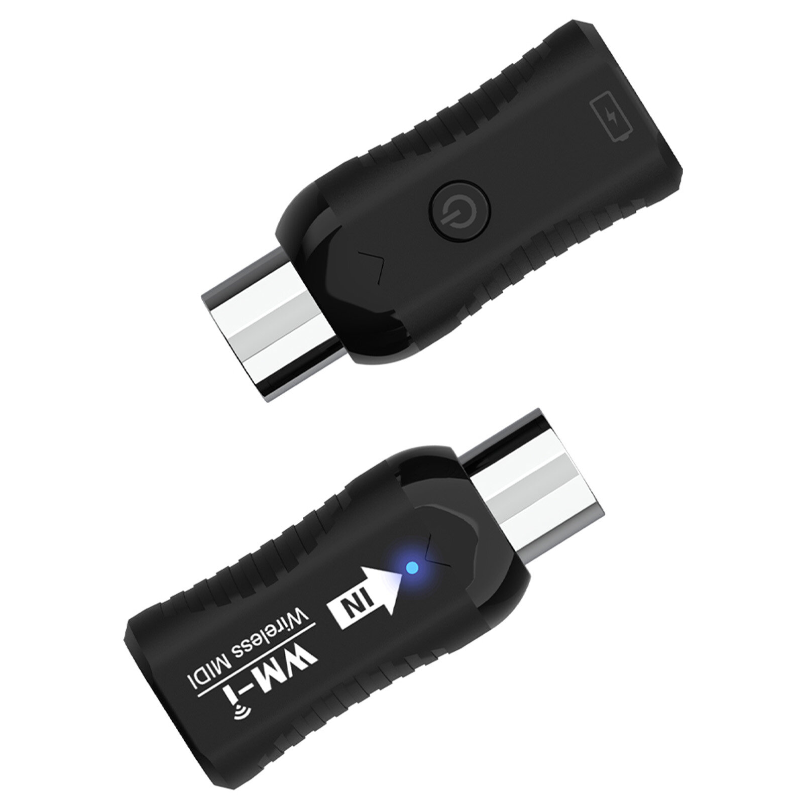 Wireless MIDI Adapter Rechargeable Audio Transmitter Receiver 2.4GHz Ultra-Low Latency Built-in Silent Portable Connector for Wind Instruments Guitar Digital Piano Keyboard