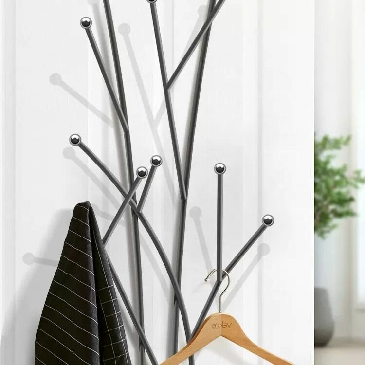 Настенная вешалка "Elliott", металл, серебристая, 80x30см,