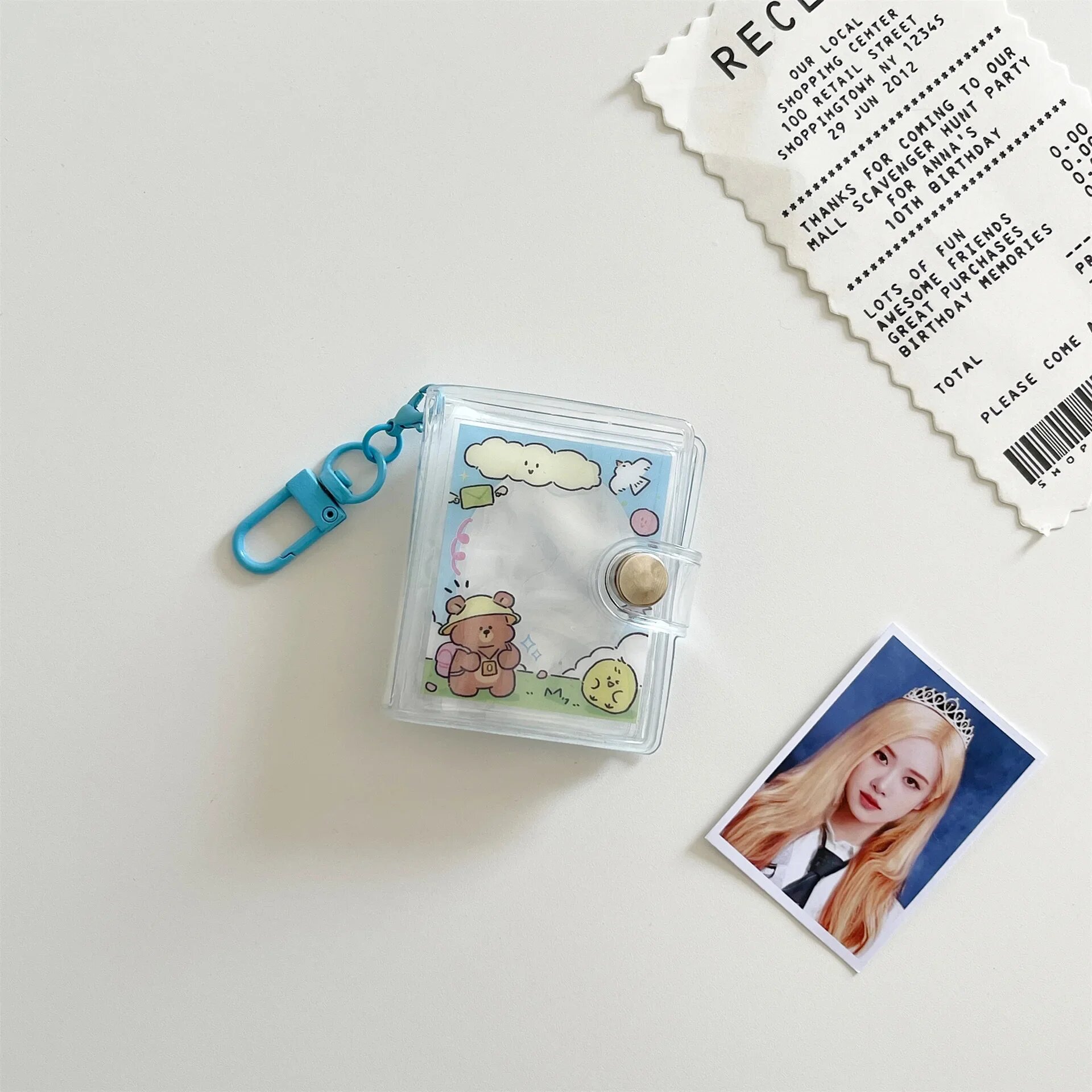 Мини-фотоальбом-брелок из пластика Синий