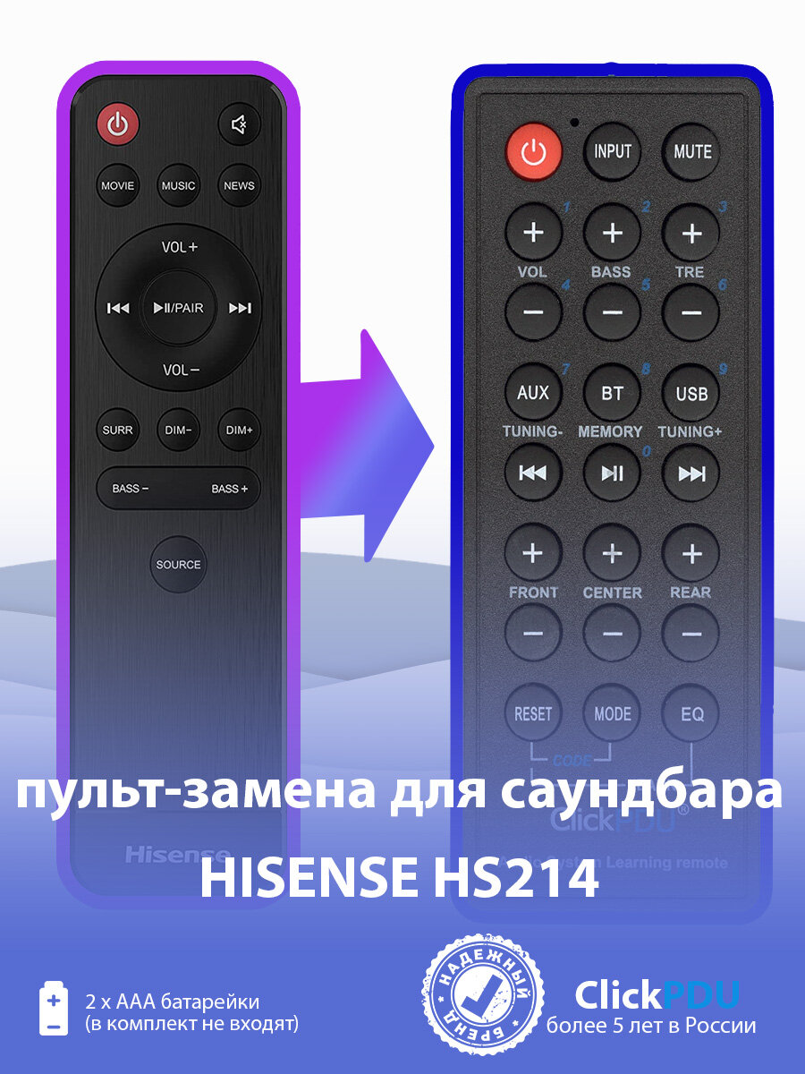 Пульт-замена для HISENS HS214