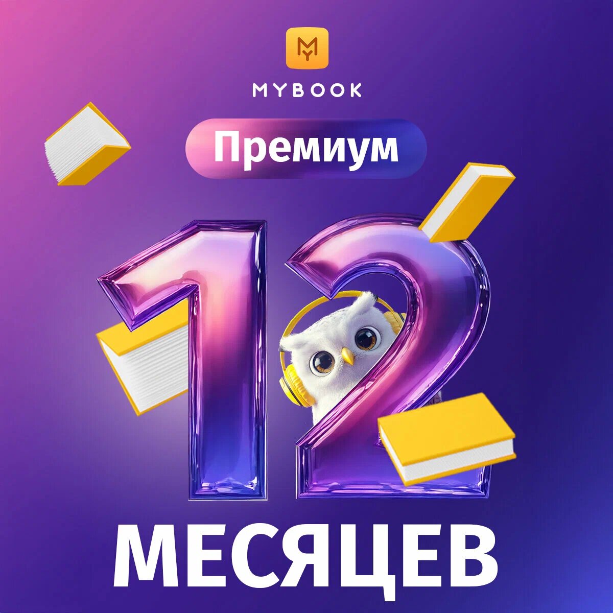 Подписка на MyBook Премиум Книги + Аудиокниги, 12 месяцев (электронный ключ)