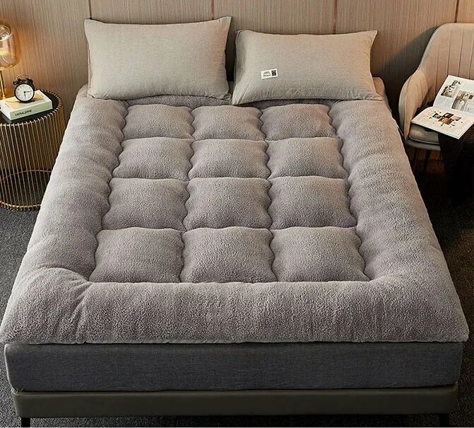 Biyanwenhua Матрас Серый мягкий шерстяной матрас, Беспружинный, 100х200 см