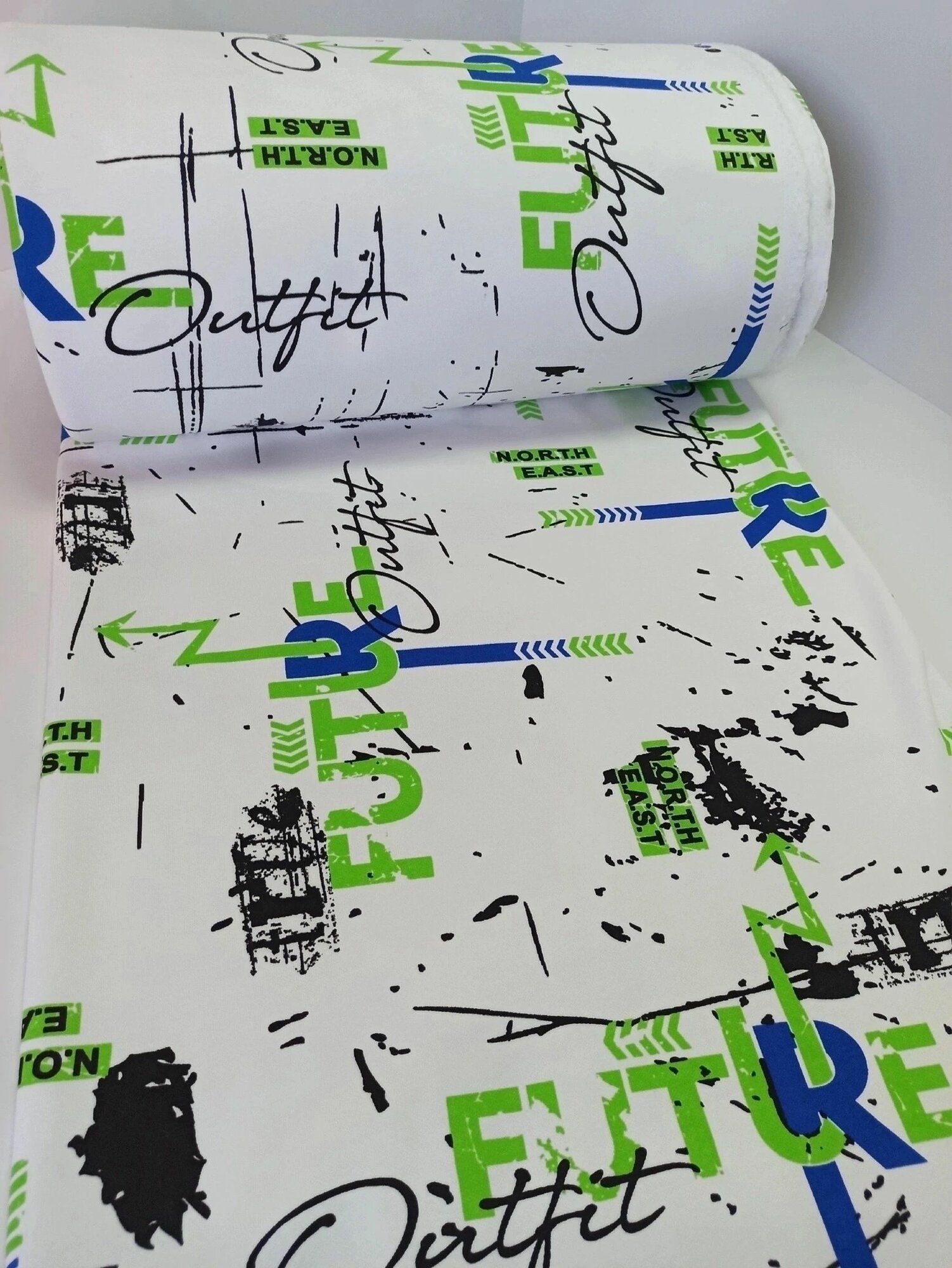 Ткань трикотажная/ 1,5м/ футер 3-х нитка начес/ качество пенье