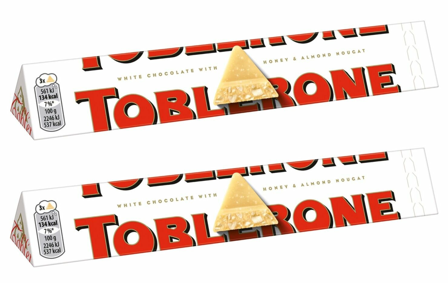 Шоколад Toblerone Белый с медово-миндальной нугой, 2 шт х 100 гр. (Швейцария)