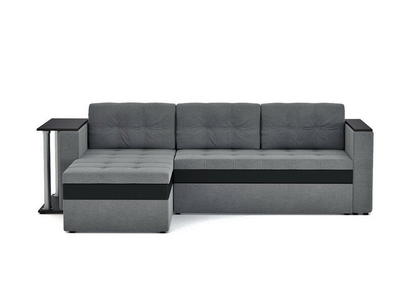 Угловой диван "Атланта со столиком ЛДСП" рогожка дрим грей