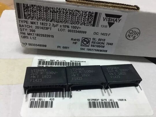 VISHAY-ERO MKT1822 MKT1822522015 2.2UF 225 100V Пленочный конденсатор 10шт цена