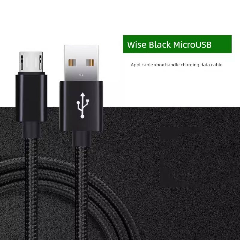 1.5м Micro USB Кабель для игрового контроллера для Xbox, PS4, PS5 - Черный, Поддержка передачи данных и зарядки