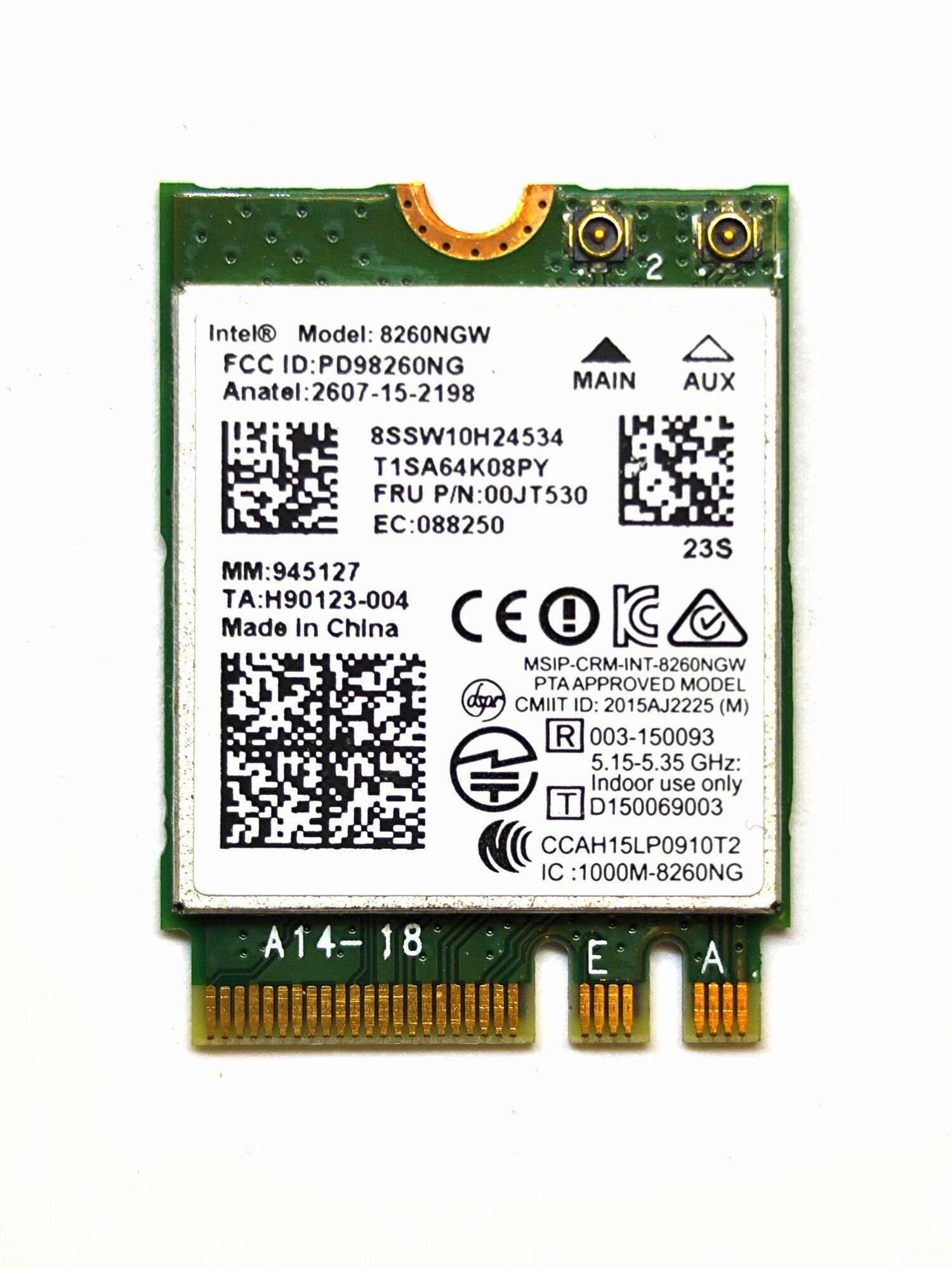 Сетевой модуль Wi-Fi адатер для интернета WiFi сетевая карта mini PCI-E Intel 8260ngw для ноутбука