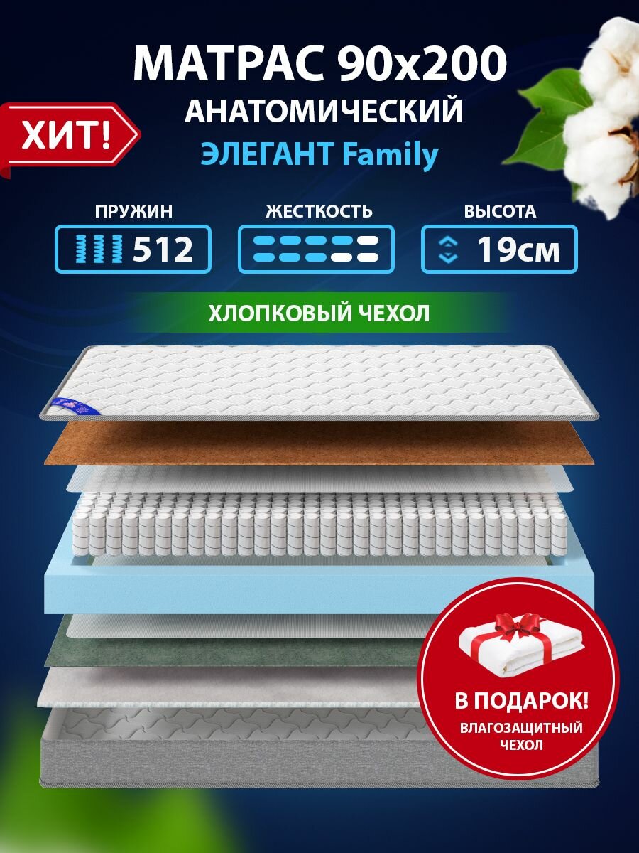 Матрас Викторис Голд 6 Лайт элегант 90х200