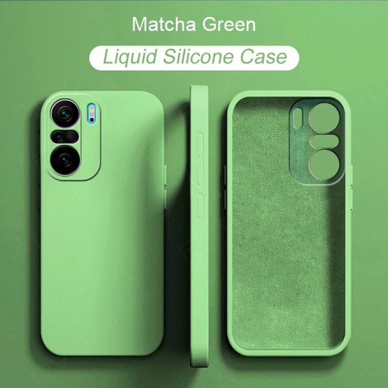 Жидкий силиконовый чехол для POCO F3, Зеленый MGreen