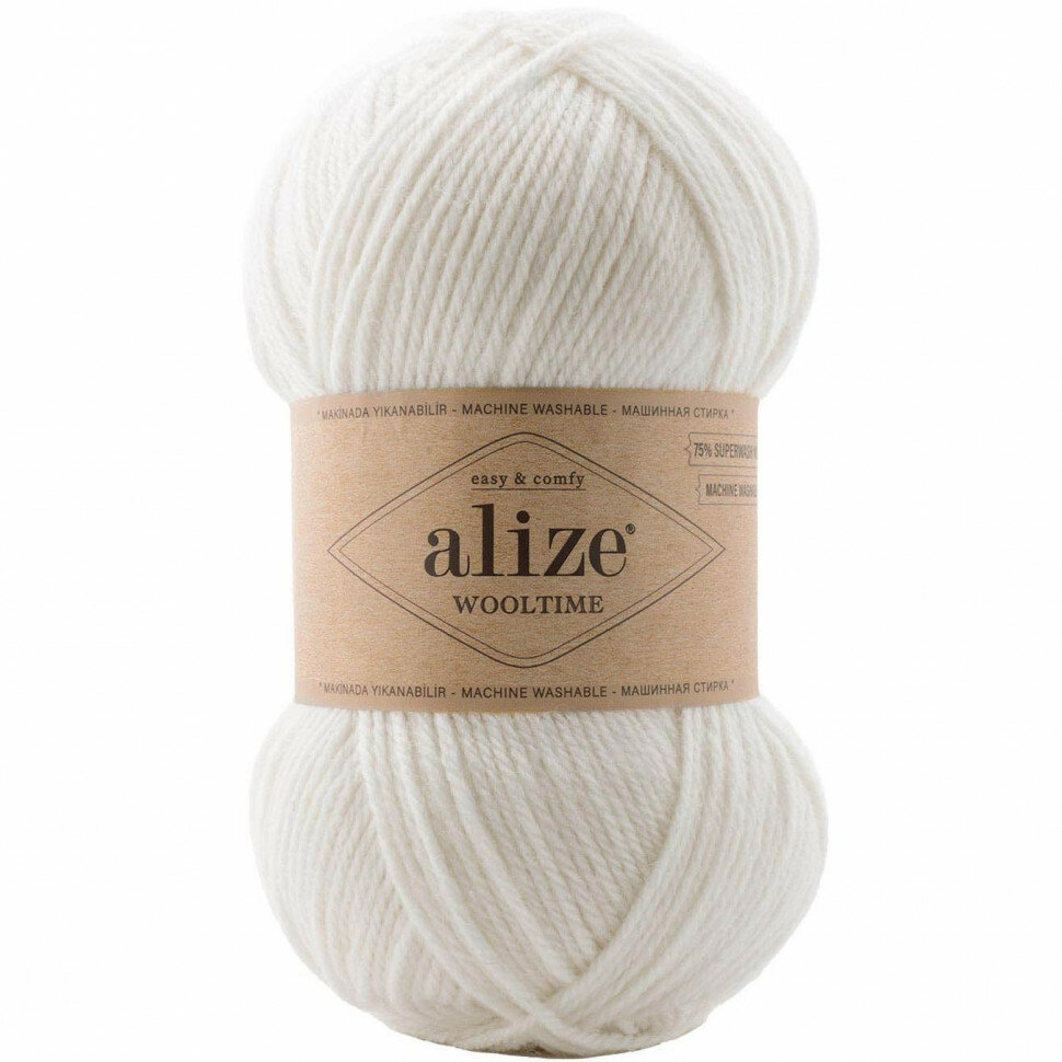 Пряжа Alize WOOLTIME 55 белый (5 мотков)