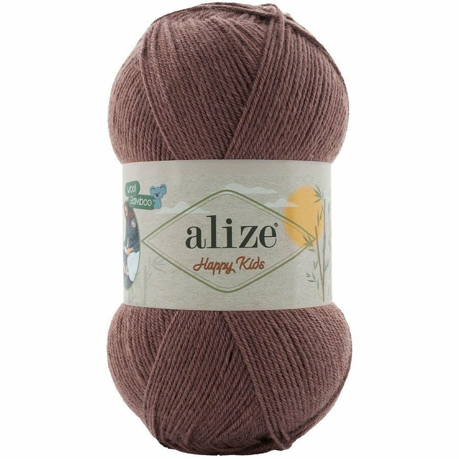 Пряжа Alize HAPPY KIDS 232 шоколадный (5 мотков)