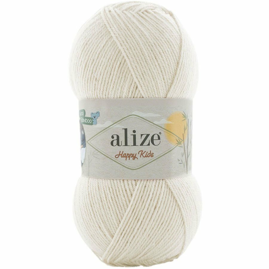 Пряжа Alize HAPPY KIDS 62 молочный (5 мотков)