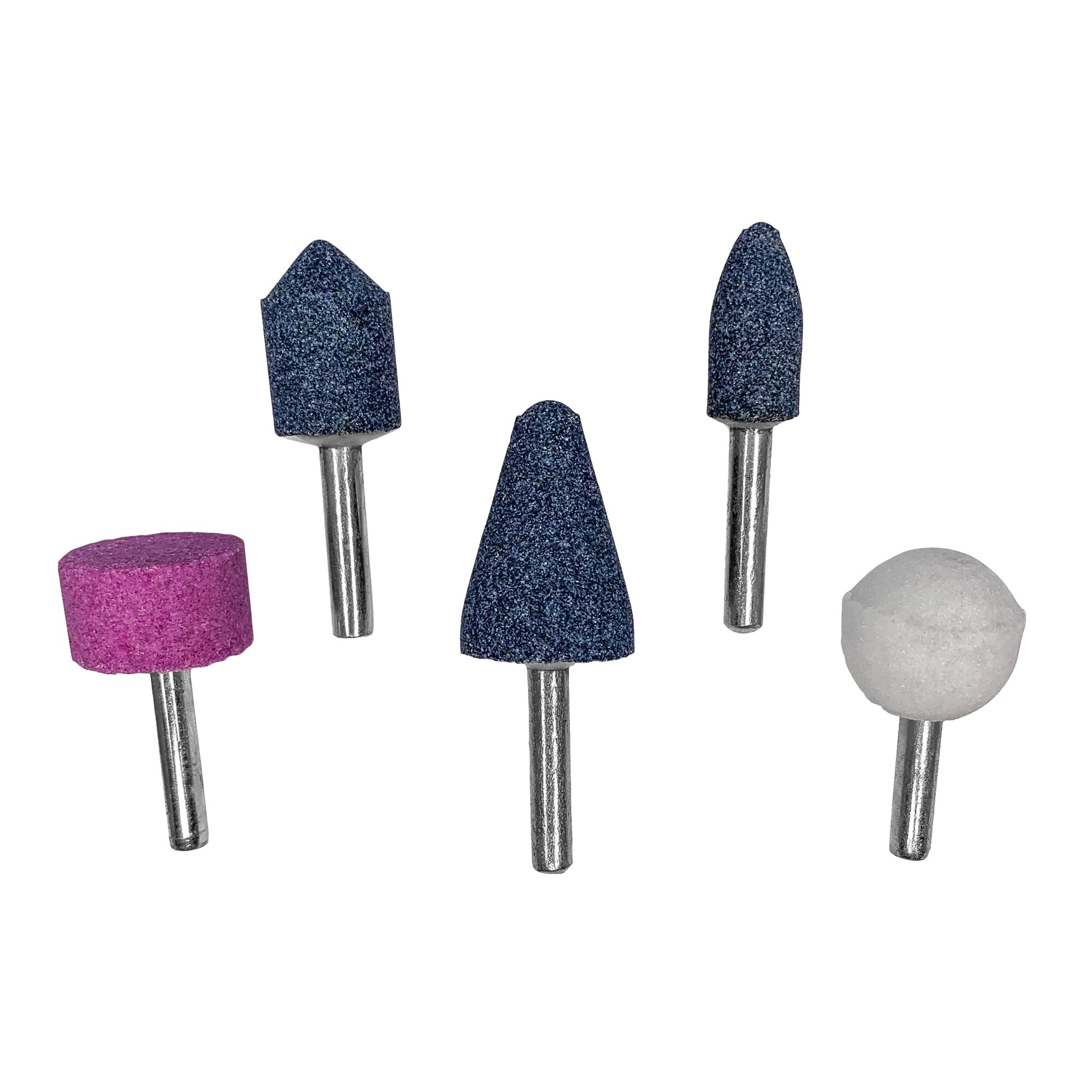 Vertextools 0987-6-5 Шарошки абразивные для дрели с хвостовиком 6 мм, набор шарошек 5 шт