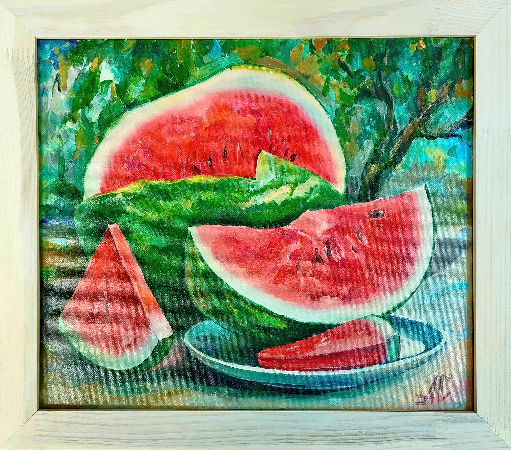 "Арбуз на даче", картина авторская