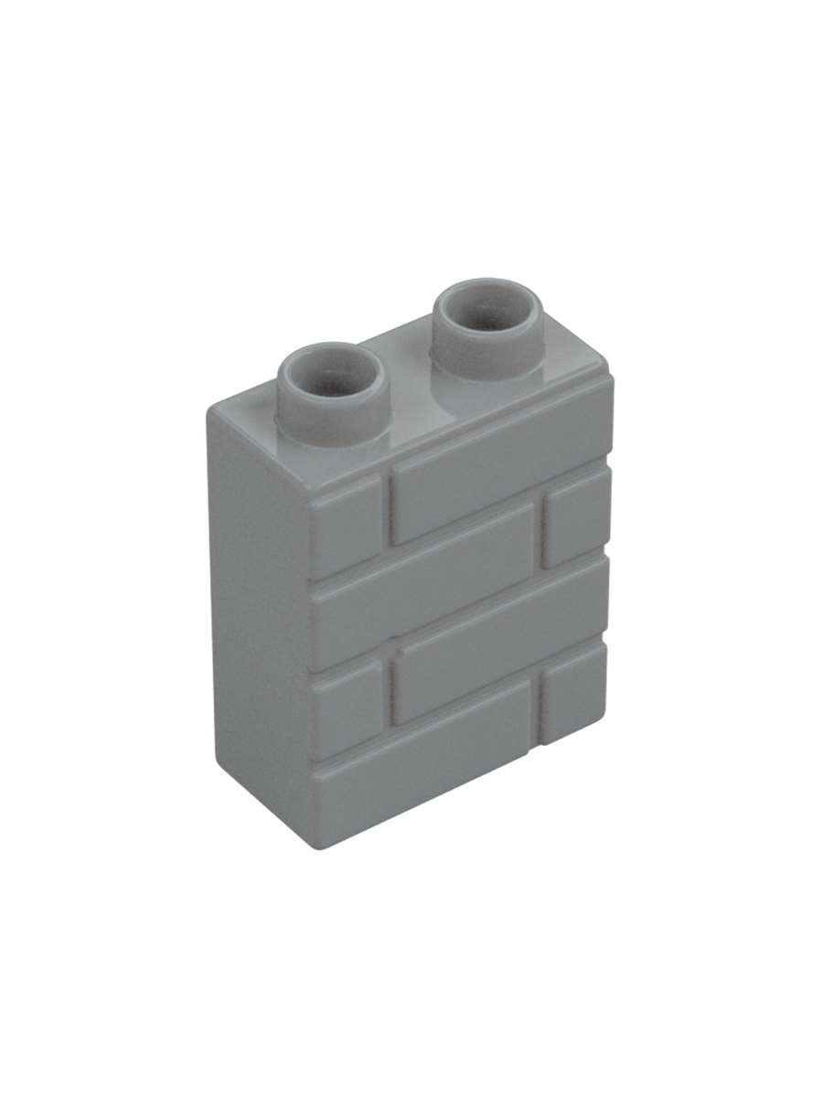 Деталь Lego Duplo, Brick 1 x 2 x 2 with Masonry Profile (25550)