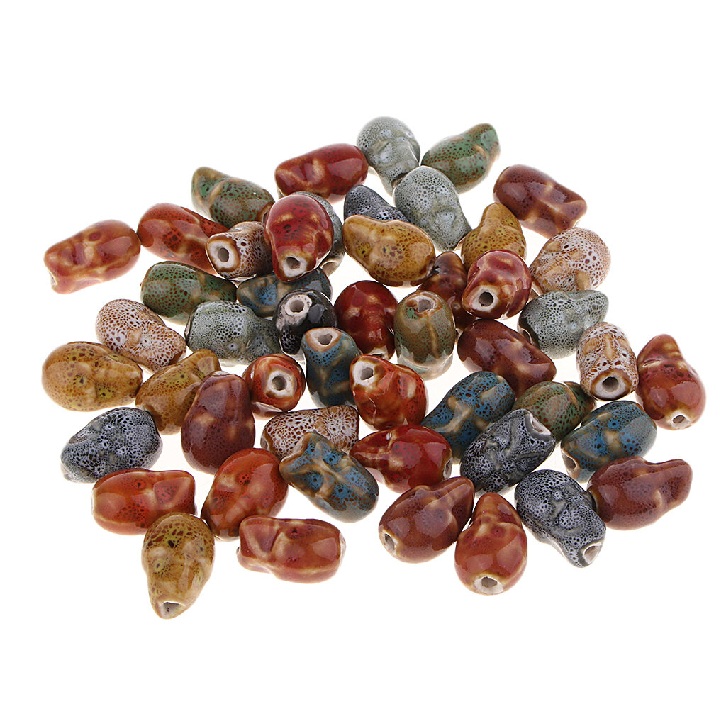 30 шт ретро череп фарфор керамические круглые бусины DIY браслет ювелирные изделия