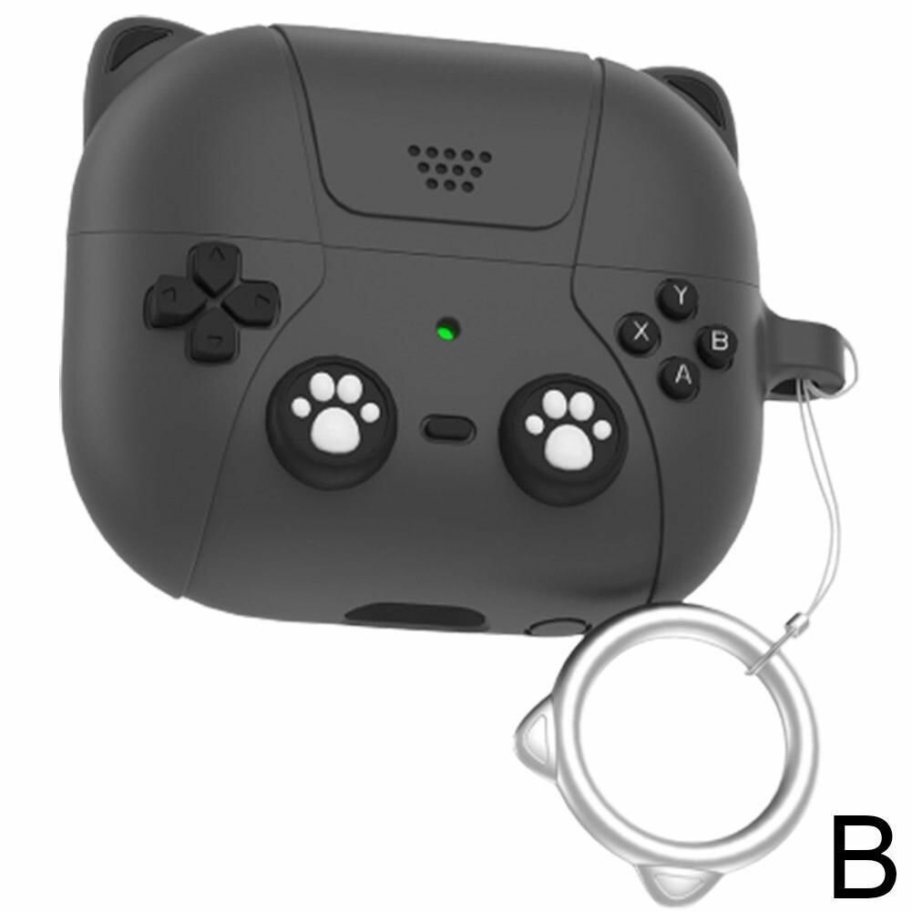 Чехол для наушников кот ушки - силикон, антискользящий, ударопрочный, точные вырезы, легкий