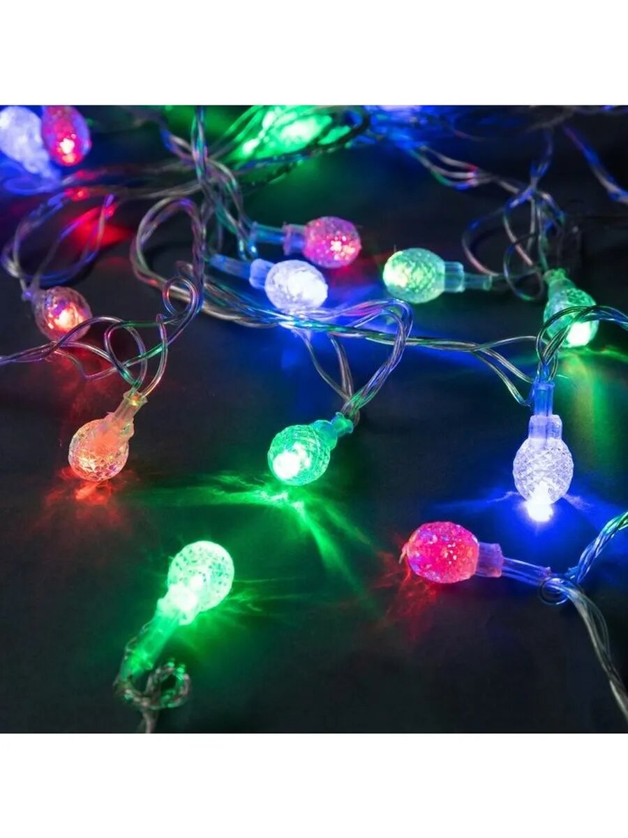 Гирлянда «Нить» 5 м с насадками «Фонарики», IP20, прозрачная