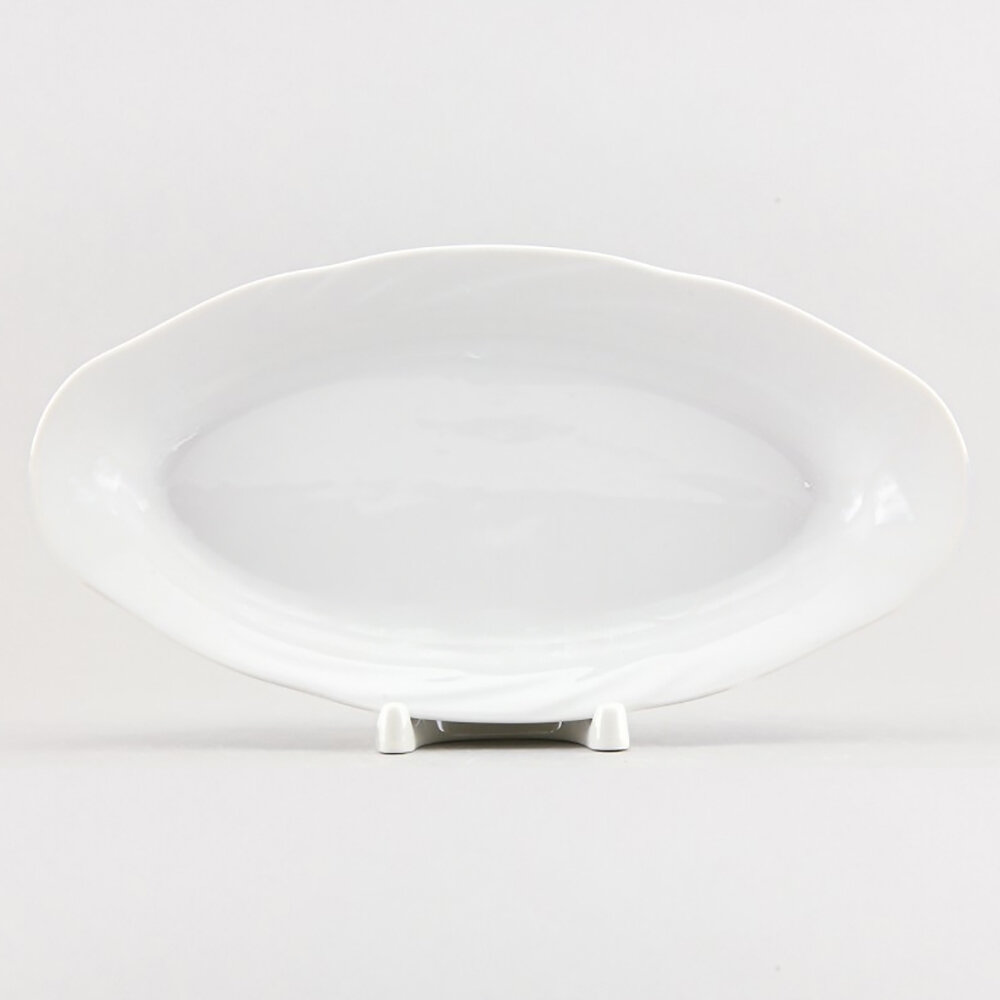 Блюдо селедочница фарфоровое 250 мм, белая, ф. Голубка, Добрушский фарфоровый завод