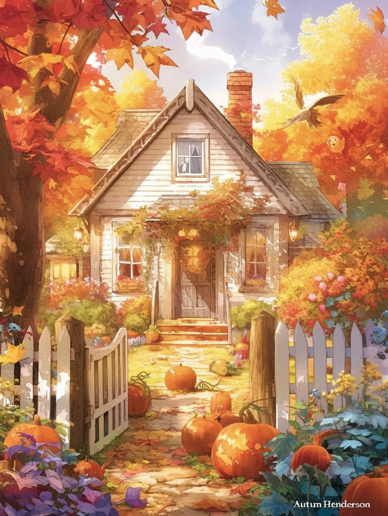 Тыква 5D алмазная картина набор осенний пейзаж алмазная вышивка полная алмазная мозаика художественная картина DIY украшение на Хэллоуин подарок